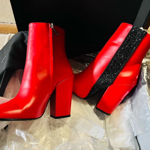 AMIRI | Shoes | Amiri Red Leather Glitter Stripe | Poshmark